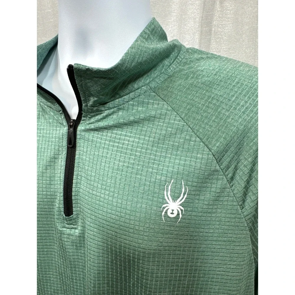 Spyder | Shirts | Spyder Active Mens Xxl Green Proweb Quarter Zip Grid ...